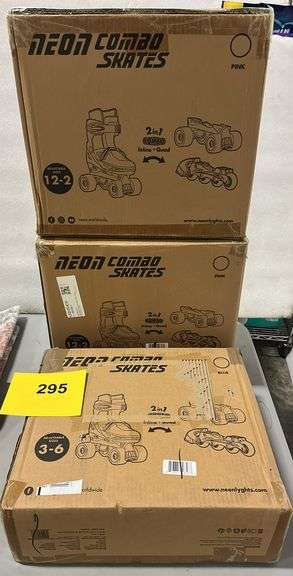 (3) PAIRS OF KIDS NEON COMBO SKATES IN BOXES - PINK & BLUE - Earl's ...