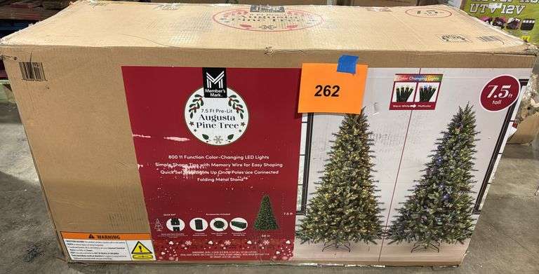 7.5FT PRE LIT AUGUSTA PINE TREE IN BOX - Earl's Auction Company