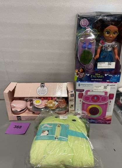 4PC KIDS LOT - THROW, BREAKFAST SET, SINGING MACHINE & MIRABEL - Earl's ...
