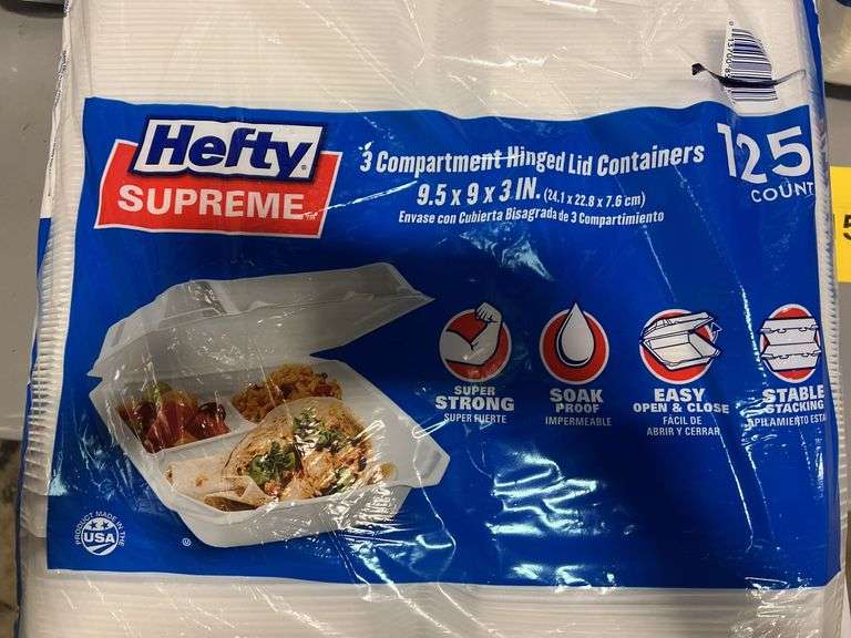 (5) PACKS OF HEFTY FOAM CONTAINERS - Earl's Auction Company