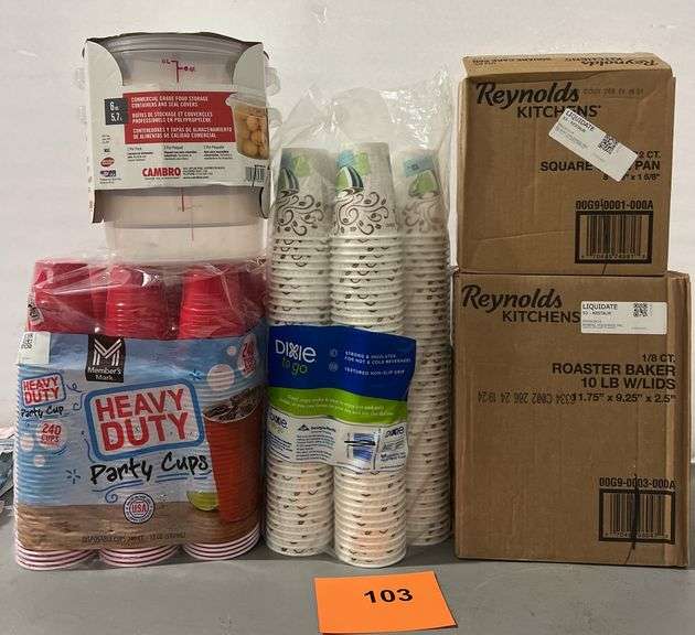 5PC DISPOSABLE SERVEWARE LOT - SEE PHOTOS - Earl's Auction Company