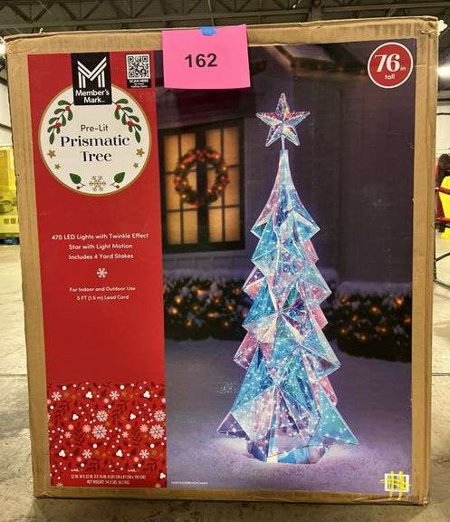 76" PRE LIT PRISMATIC TREE IN BOX - Earl's Auction Company
