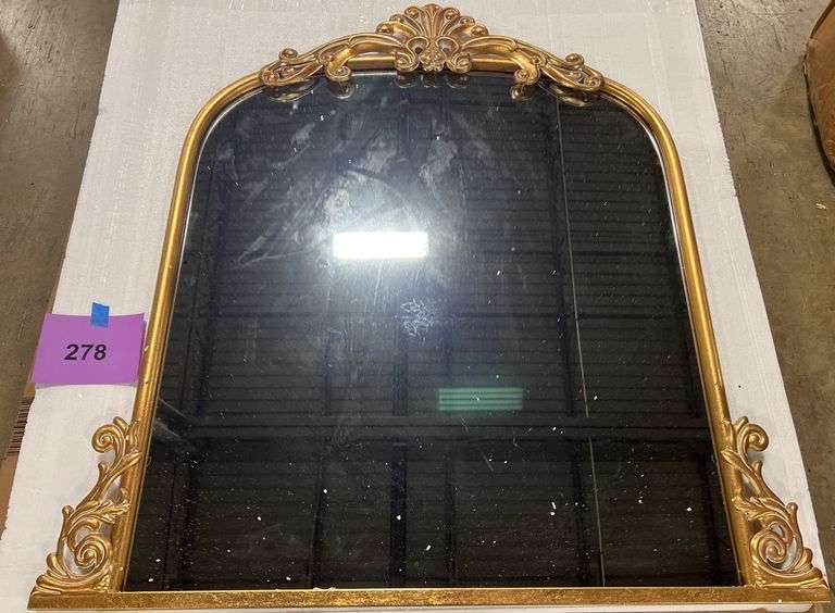 AZALEA PARK FILIGREE MANTEL MIRROR - GOLD - Earl's Auction Company