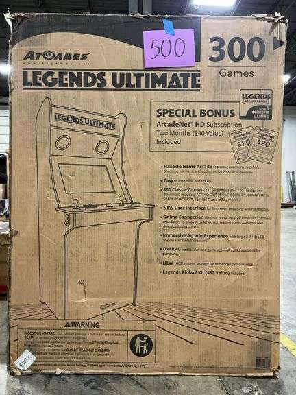 ATGAMES LEGENDS ULTIMATE ARCADE GAME CABINET IN BOX - Earl's Auction ...