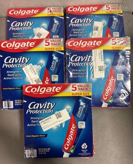 (5) PACKS OF COLGATE TOOTHPASTE (5 PER PACK) - Earl's Auction Company