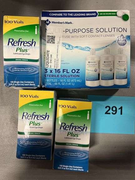 4PC EYE CARE LOT - SOLUTION & EYE DROPS - Earl's Auction Company