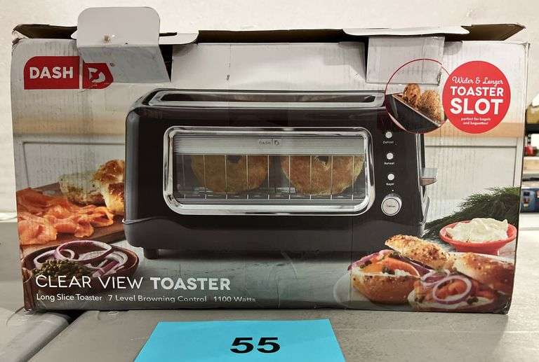DASH CLEAR VIEW TOASTER IN BOX - Earl's Auction Company