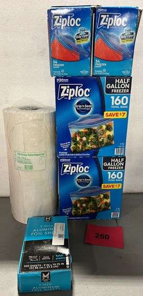 6PC DISPOSABLE SERVEWARE LOT - PAPER, ZIPLOC BAGS & FOIL - Earl's ...