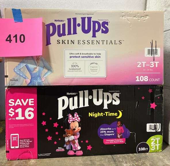 (2) BOXES OF HUGGIES PULL UPS DIAPERS - SIZE 2T/3T - Earl's Auction Company