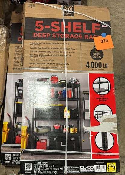 (2) 5-SHELF STORAGE RACKS IN BOX - Earl's Auction Company