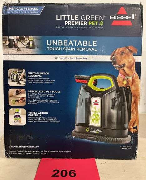BISSELL LITTLE GREEN PREMIER PET CARPET CLEANER IN BOX - Earl's Auction ...