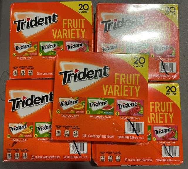 (5) PACKS OF TRIDENT FRUIT VARIETY GUM - Earl's Auction Company