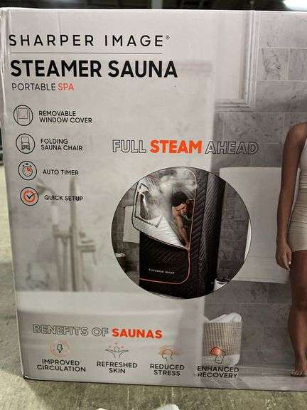 SHARPER IMAGE STEAMER SAUNA PORTABLE SPA IN BOX - Earl's Auction Company