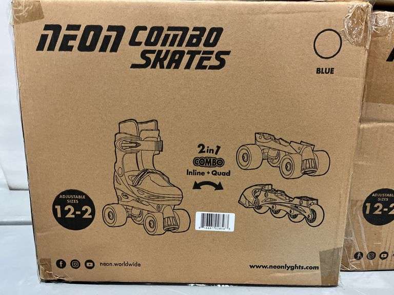 (3) PAIRS OF KIDS NEON COMBO SKATES IN BOXES - PINK & BLUE - Earl's ...