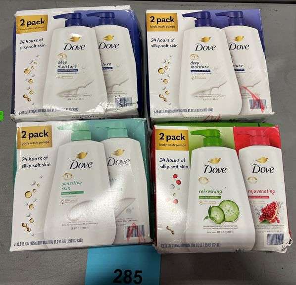 (4) BOXES OF DOVE BODY WASH PUMPS - Earl's Auction Company