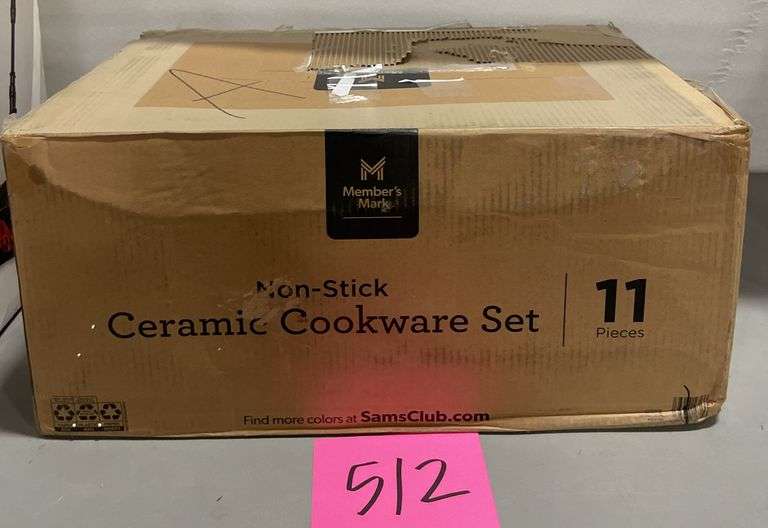 11PC NONSTICK CERAMIC COOKWARE SET IN BOX - Earl's Auction Company