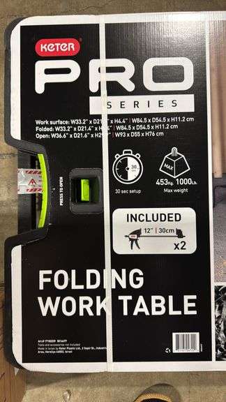 KETER PRO SERIES FOLDING WORK TABLE - Earl's Auction Company