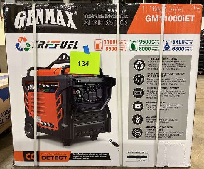 GENMAX TRI FUEL INVERTER GENERATOR IN BOX - Earl's Auction Company