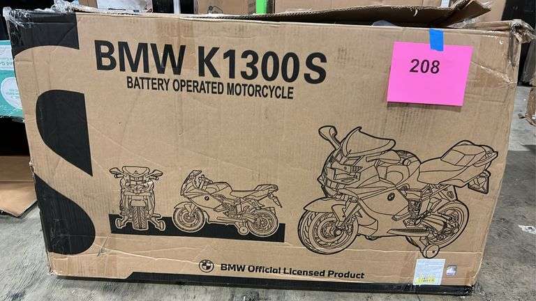 KIDS BMW K1300S MOTORCYCLE RIDE ON IN BOX - Earl's Auction Company