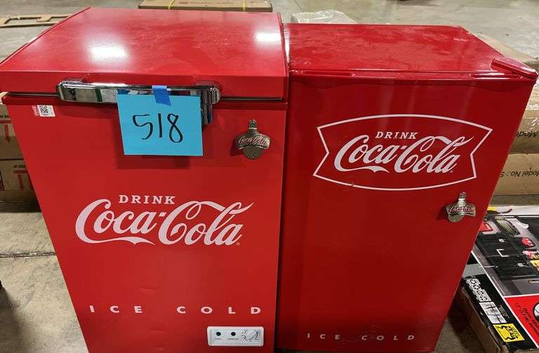 AS IS - COCA COLA 3.2CU FT REFRIGERATOR & 3.5CU FT CHEST FREEZER - Earl ...