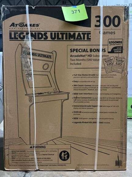 ATGAMES LEGENDS ULTIMATE ARCADE GAME CABINET IN BOX - Earl's Auction ...