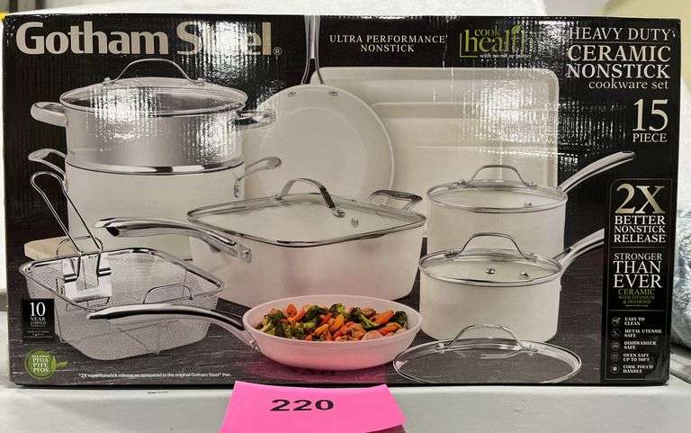 GOTHAM STEEL 15PC HEAVY DUTY CERAMIC COOKWARE SET IN BOX - Earl's ...