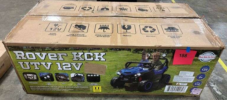 KIDS ROVER KCK UTV 12V RIDE ON IN BOX - BLUE - Earl's Auction Company
