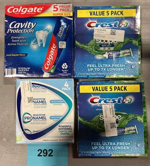 (4) PACKS OF TOOTHPASTE - COLGATE, CREST & SENSODYNE - Earl's Auction ...