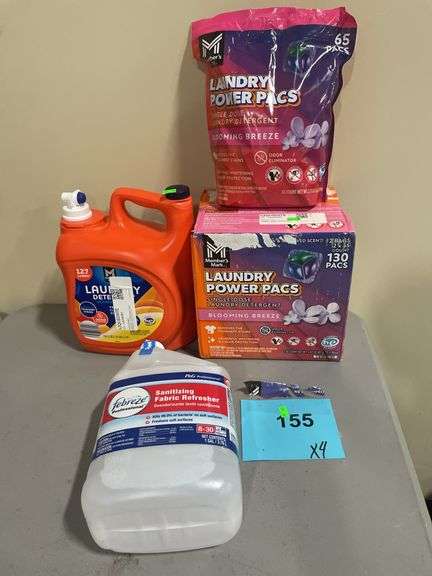 4PC LAUNDRY LOT - DETERGENT, PACS & FABRIC REFRESHER - Earl's Auction Company