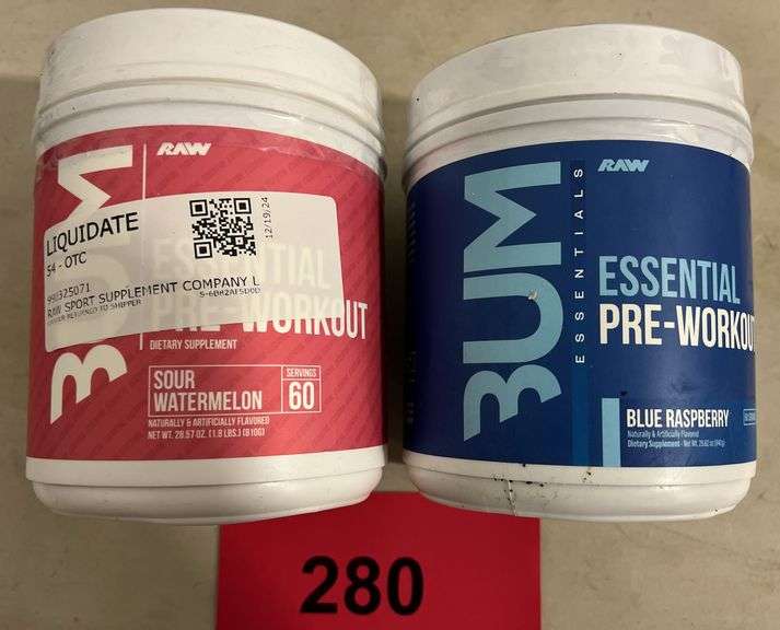 (2) JARS OF RAW ESSENTIAL PRE WORKOUT - Earl's Auction Company