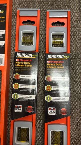 4PC JOHNSON LOT - LEVELS & SQUARE - Earl's Auction Company