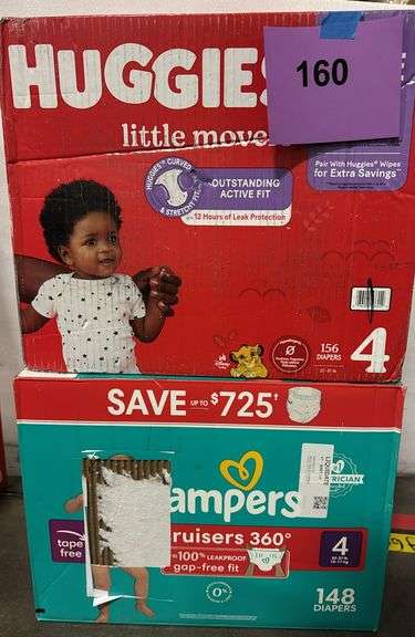 (2) BOXES OF DIAPERS SIZE 4 - Earl's Auction Company