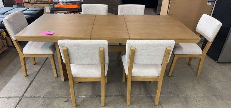 BECKI OWENS DAHLIA 7PC DINING SET - BROWN - Earl's Auction Company