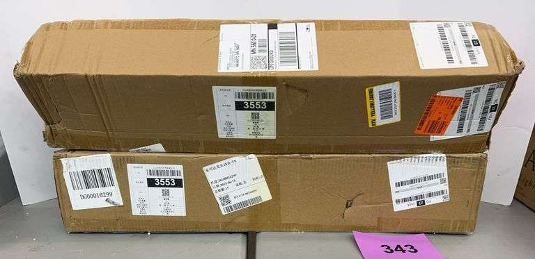 (2) 2 LIGHT WALL SCONCES IN BOXES - GOLD - Earl's Auction Company