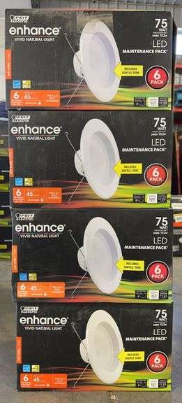 (4) FEIT ELECTRIC 6PC LED RECESSED DOWNLIGHT SETS IN BOXES - Earl's ...