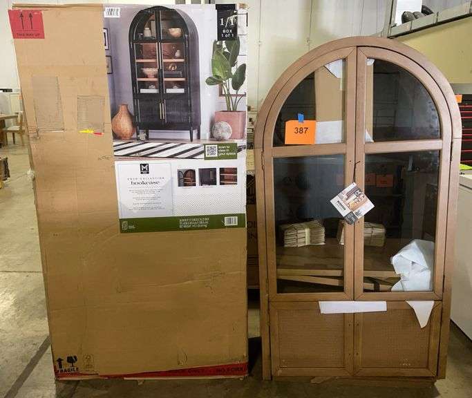 AS IS - ENZO COLLECTION BOOKCASE & CABINET - BLACK & BROWN - Earl's ...