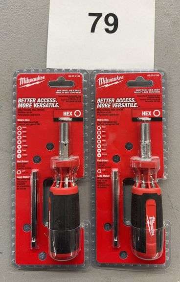 (2) MILWAUKEE METRIC HEX KEY MULTI BIT DRIVERS - Earl's Auction Company