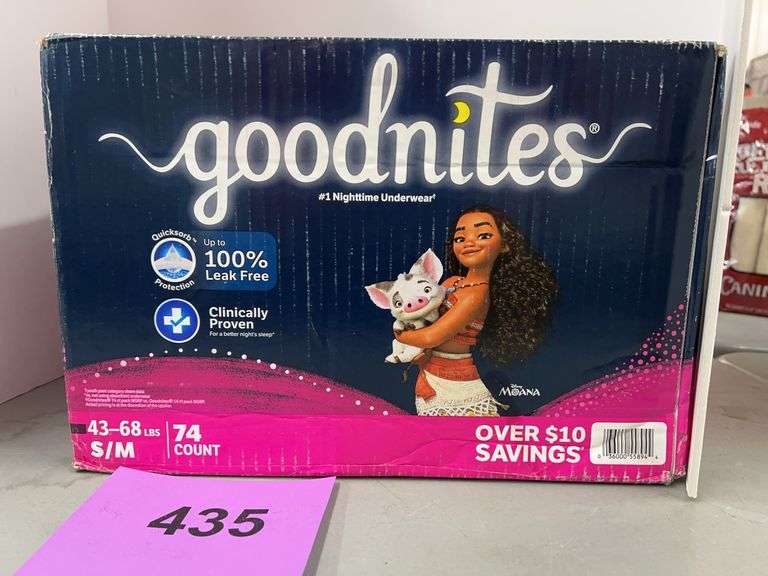 BOX OF KIDS GOODNITES UNDERWEAR - SIZE S/M - Earl's Auction Company