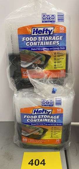 (2) PACKS OF HEFTY FOOD STORAGE CONTAINERS - Earl's Auction Company