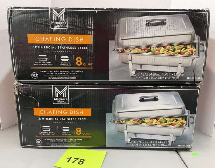 (2) CHAFING DISHES IN BOXES - Earl's Auction Company