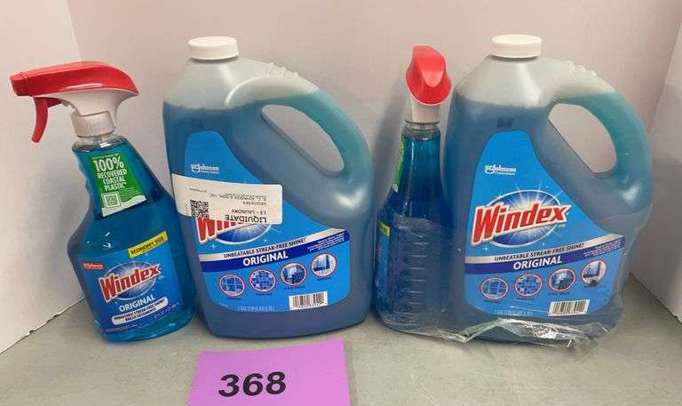 (2) JUGS OF WINDEX & (1) SPRAY BOTTLE - Earl's Auction Company