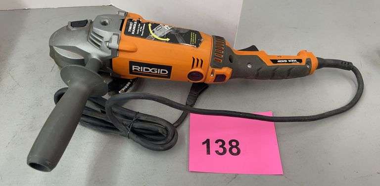 RIDGID 15 AMP 7" TWIST HANDLE ANGLE GRINDER - Earl's Auction Company