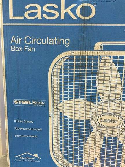LASKO AIR CIRCULATING BOX FAN IN BOX - Earl's Auction Company