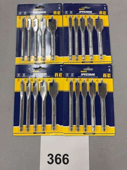 (4) PACKS OF IRWIN SPEEDBOR 5PC BIT SETS - Earl's Auction Company