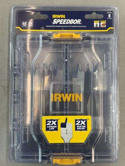 IRWIN SPEEDBOR 8PC WOOD SPADE BIT SET IN CASE - Earl's Auction Company