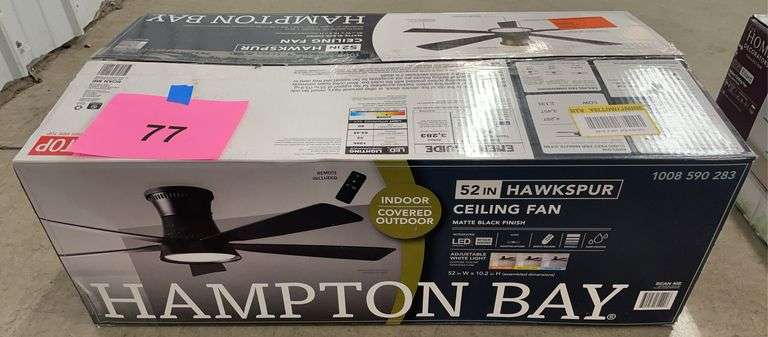 HAMPTON BAY 52" HAWKSPUR CEILING FAN IN BOX - Earl's Auction Company