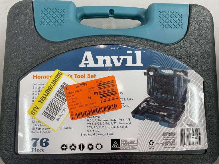 ANVIL HOMEOWNERS TOOL SET IN CASE - Earl's Auction Company