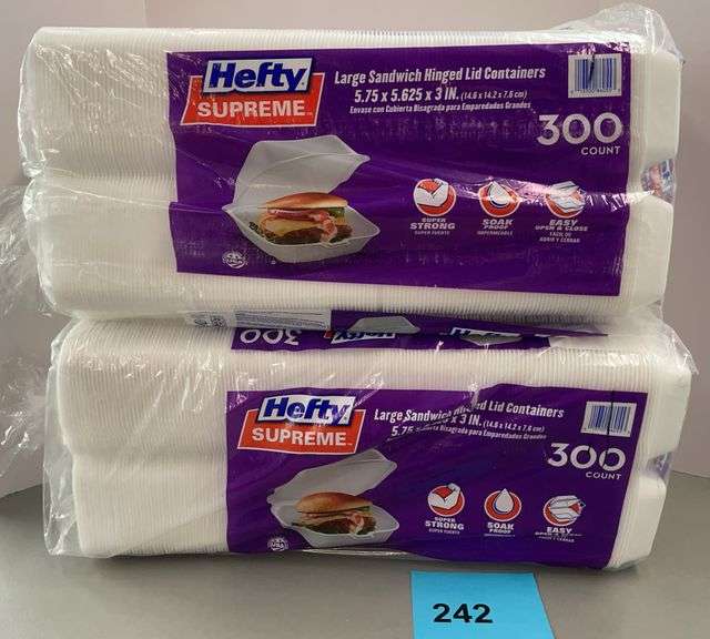 (2) PACKS OF HEFTY FOAM CONTAINERS - Earl's Auction Company