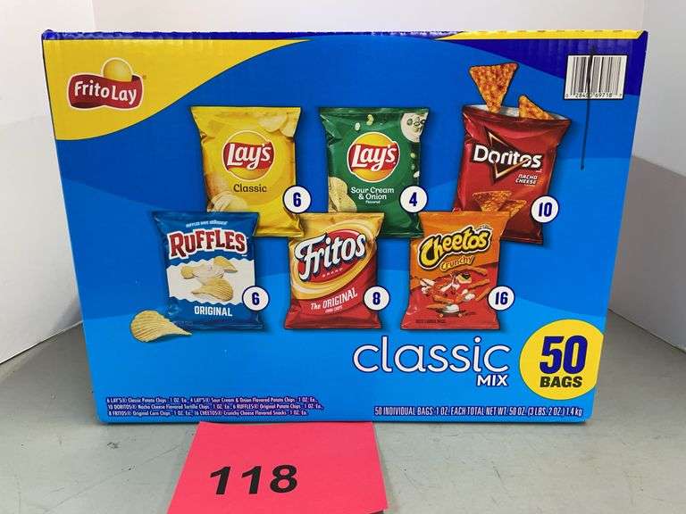 BOX OF FRITO LAY CLASSIC MIX SNACKS - Earl's Auction Company