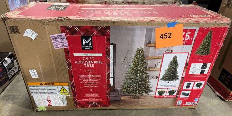 7.5FT PRE LIT AUGUSTA PINE TREE IN BOX - Earl's Auction Company
